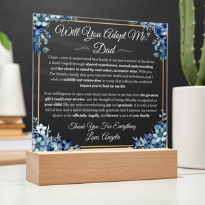 Adoption Proposal Personalized Plaque for Adoptive Father Gift for Step ...
