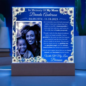 In Memory of Mom Personalized Plaque for Memorial Keepsake Gift for ...