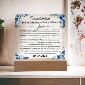 Police Academy Graduation Personalized Plaque Gift for New Police ...