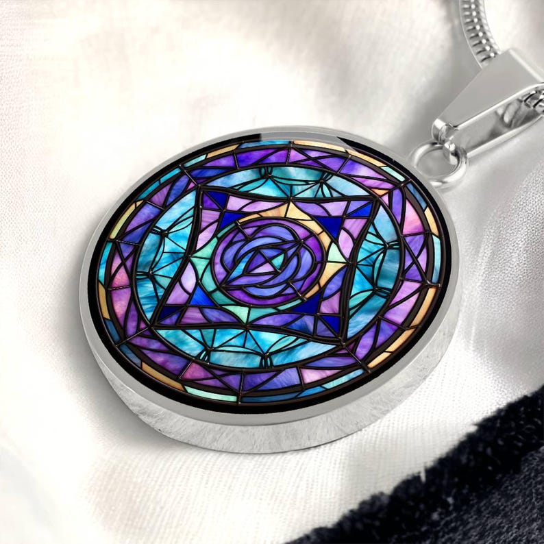 NA Symbol Faux Stained Glass Personalized Pendant Necklace Gift for ...