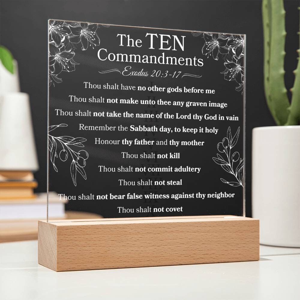 The Ten Commandments Acrylic Plaque for Biblical Verse Gift for ...