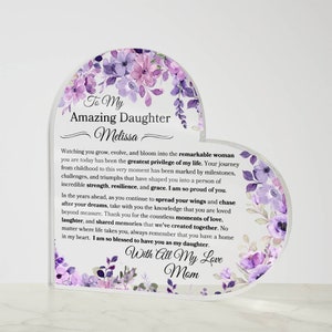 To My Daughter Personalized Plaque for Daughter Gift From Mom to ...