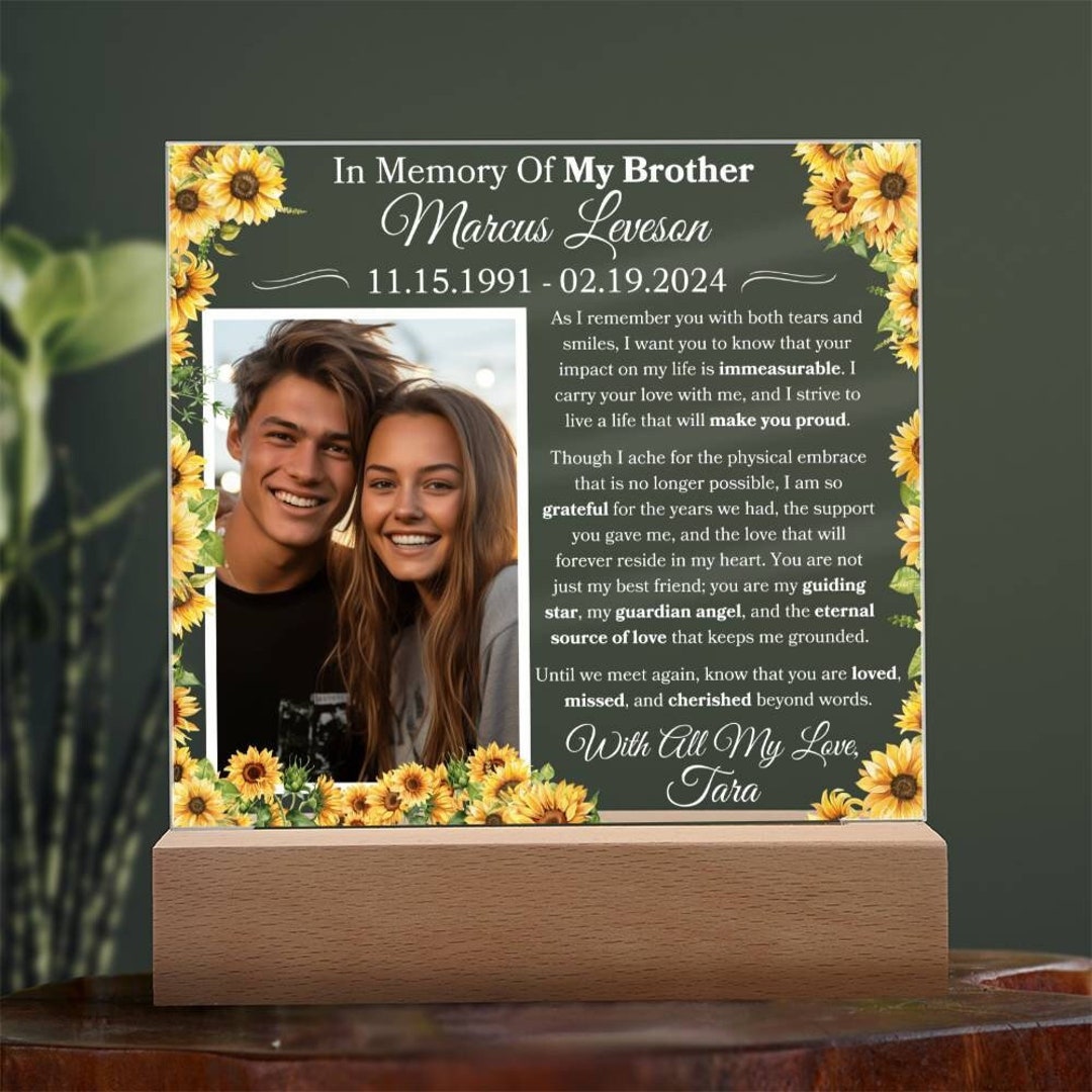 Loss of Brother Personalized Plaque Gift for Memorial Keepsake for Loss ...
