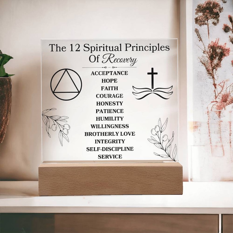 The 12 Spiritual Principles of Recovery Plaque Gift for - Etsy