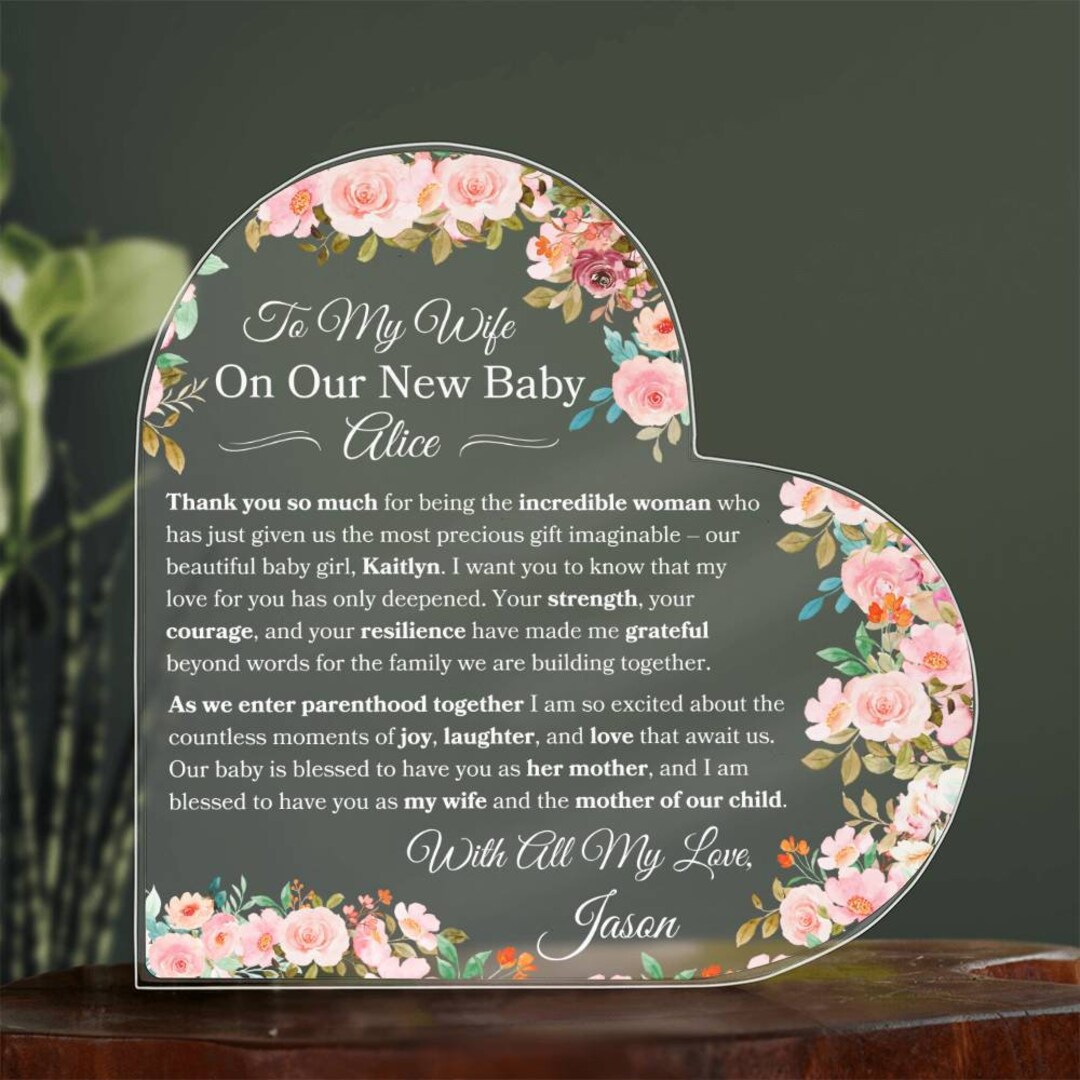 Push Present for Wife Personalized Plaque on New Baby Gift From Husband ...