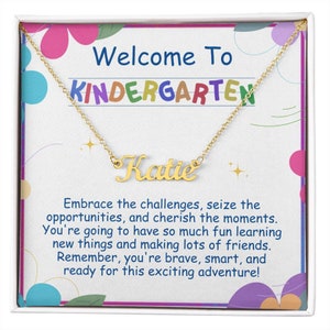 First Day of Kindergarten Personalized Name Necklace Gift for 1st Day ...
