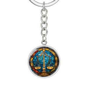 Scales of Justice Stained Glass Personalized Keychain for New Lawyer ...