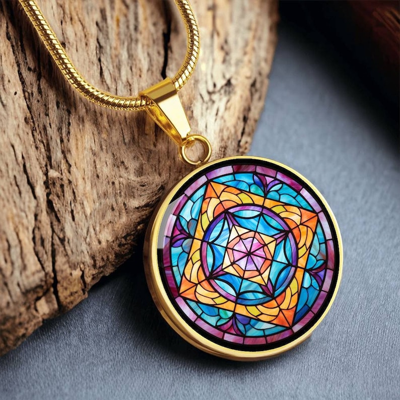 Narcotics Anonymous Symbol Faux Stained Glass Personalized Pendant ...
