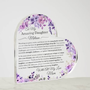 To My Daughter Personalized Plaque for Daughter Gift From Mom to ...
