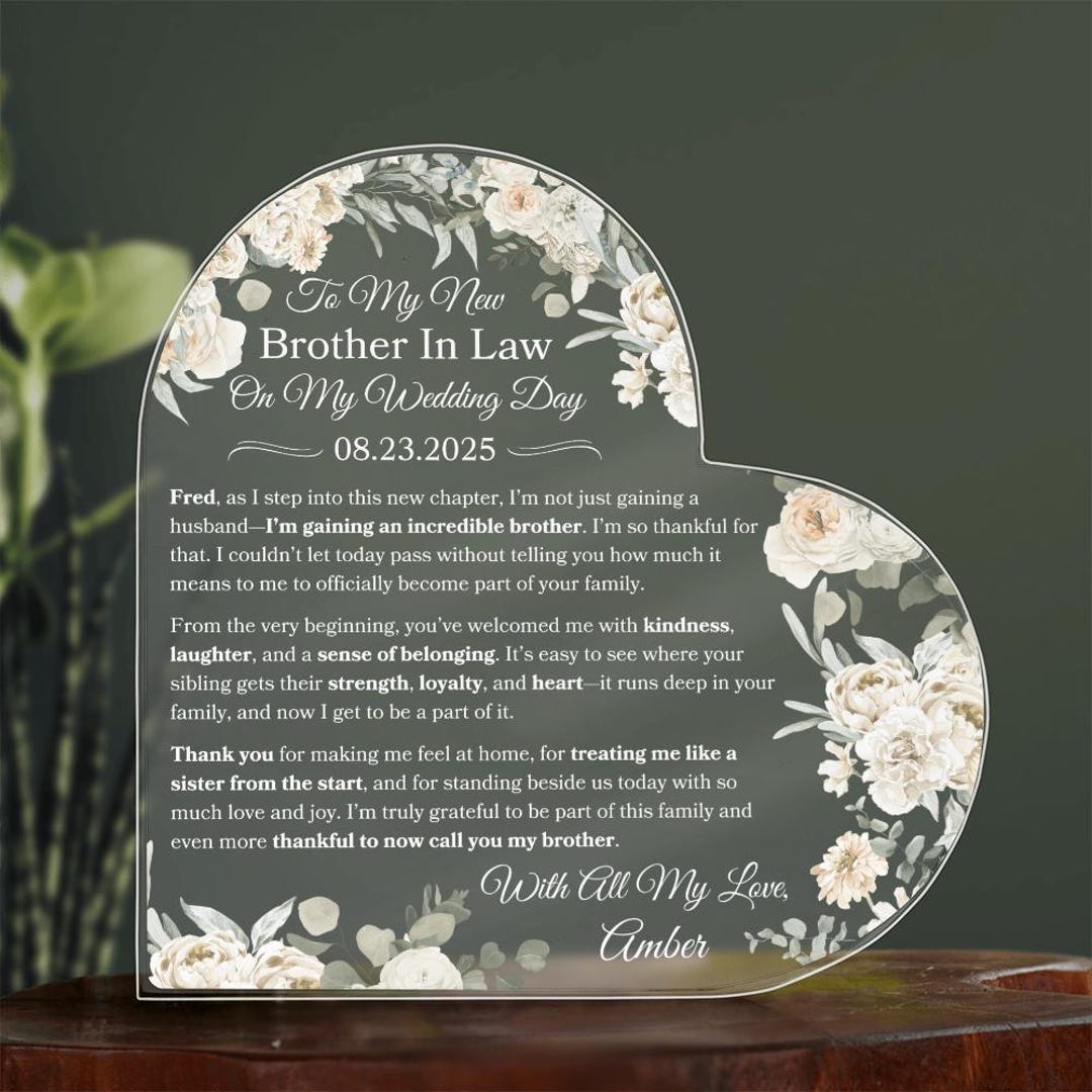 Brother in Law Wedding Day Plaque for New Brother in Law Personalized ...