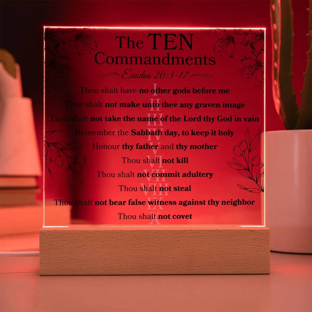 The Ten Commandments Acrylic Plaque for Biblical Verse Gift for ...