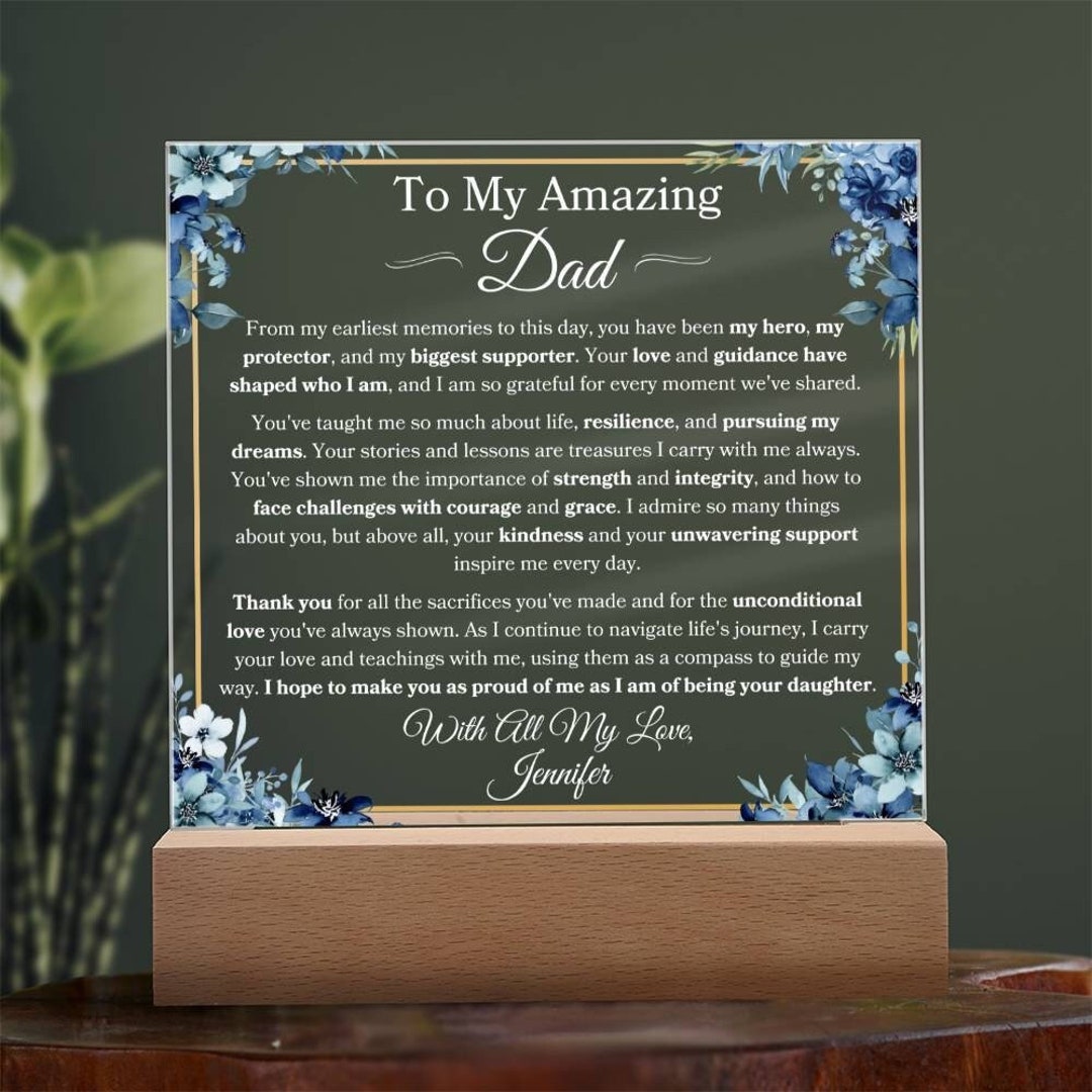 To My Dad Personalized Plaque Gift for Dad Birthday Present From ...