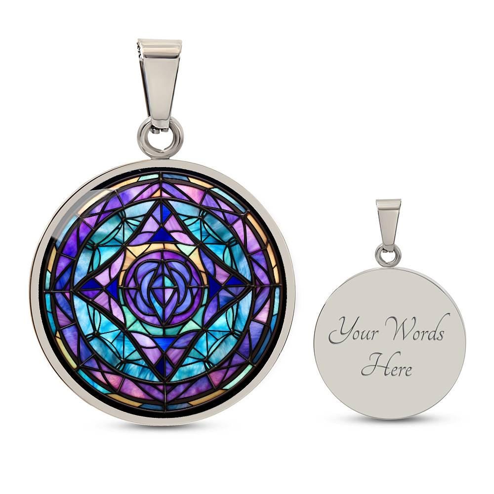 NA Symbol Faux Stained Glass Personalized Pendant Necklace Gift for ...