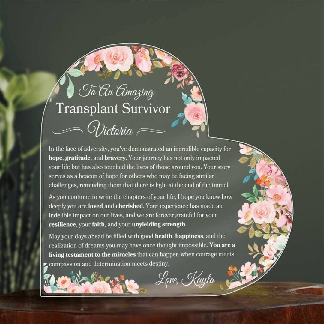 Transplant Survivor Gift for Organ Donor Gift Personalized Heart Plaque ...