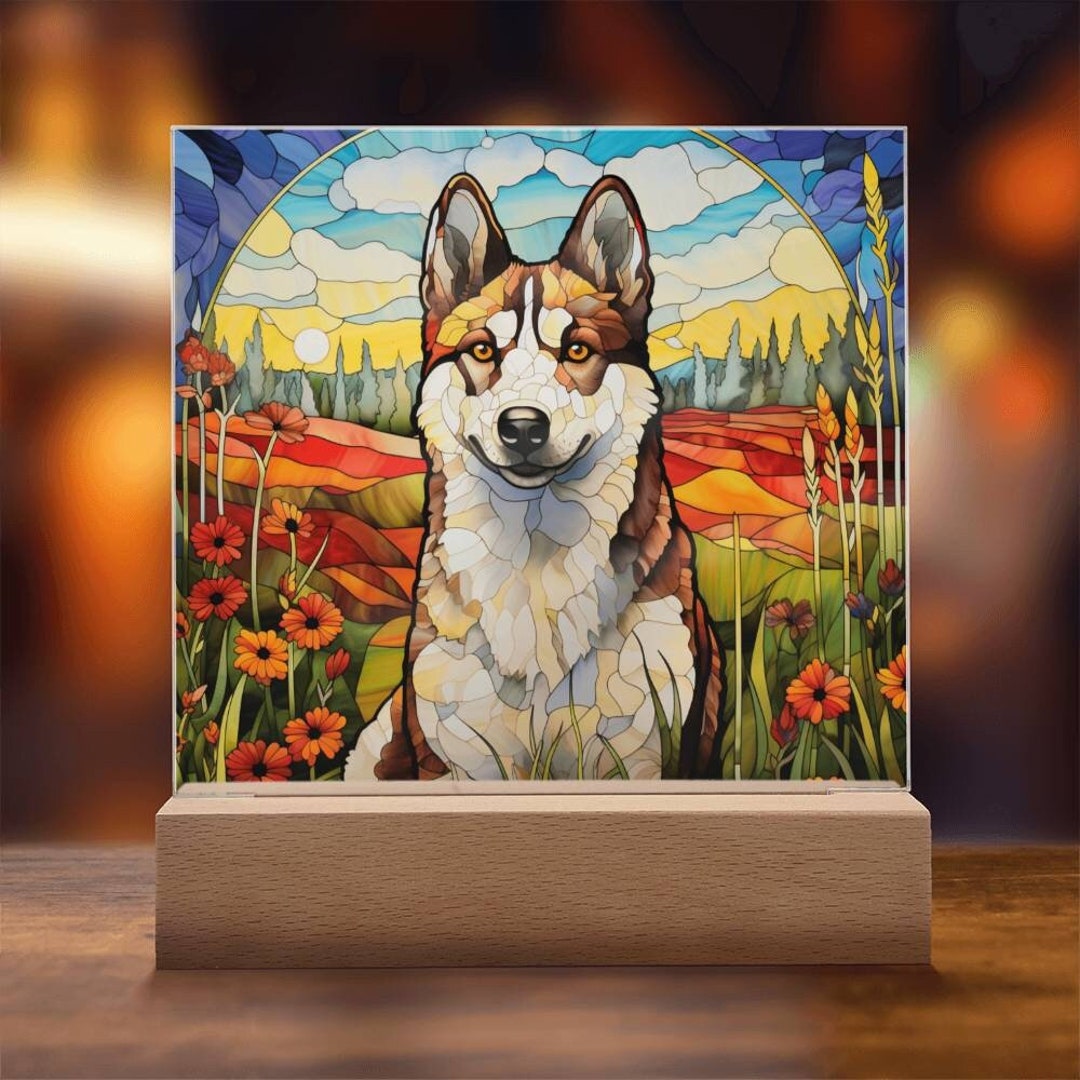 Siberian Husky Faux Stained Glass Acrylic Plaque Gift for Husky Mom ...