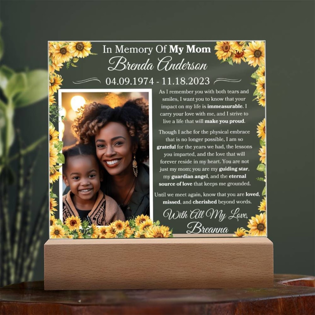In Memory of Mom Personalized Plaque for Memorial Keepsake Gift for ...