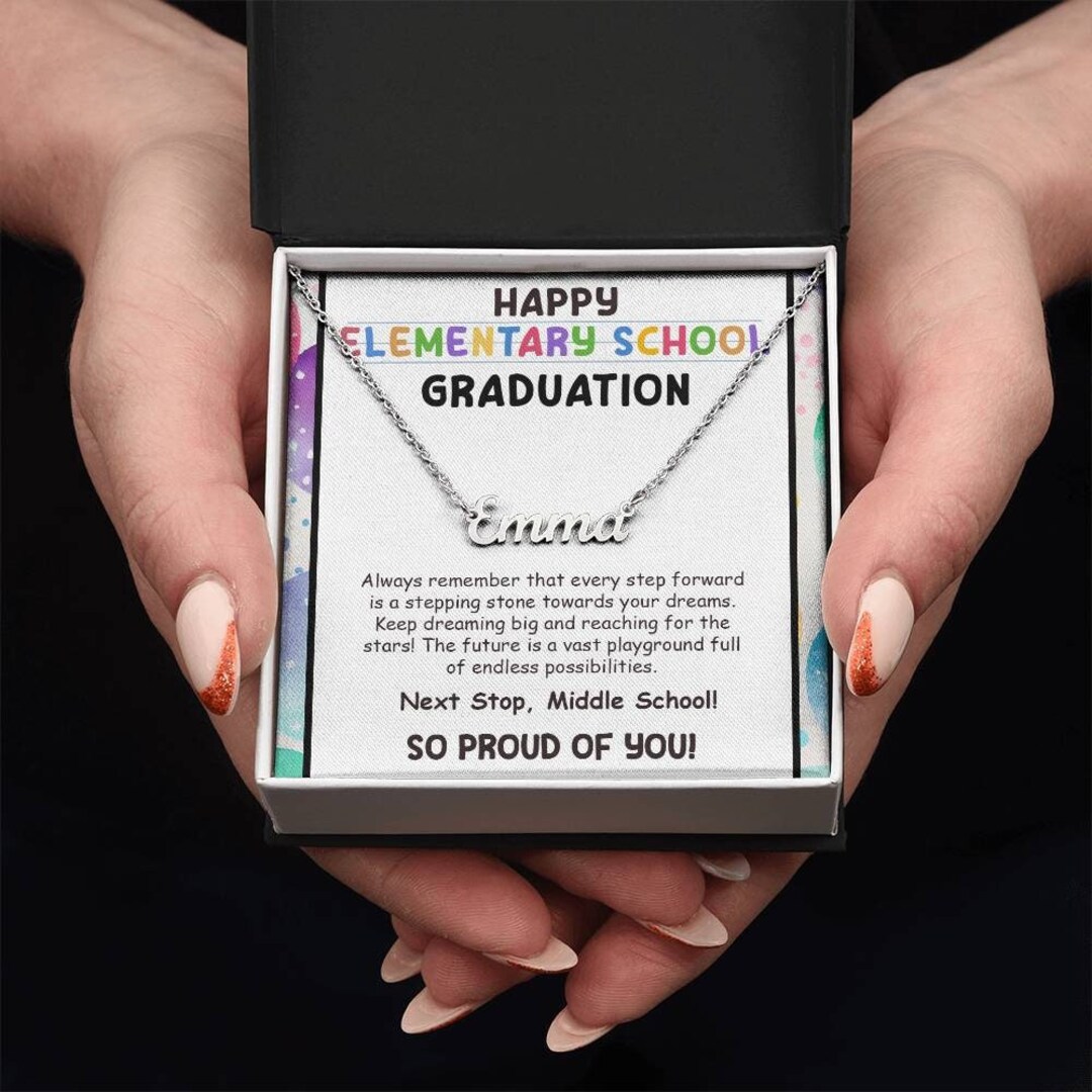 Elementary School Graduation Personalized Name Necklace Gift for 5th ...