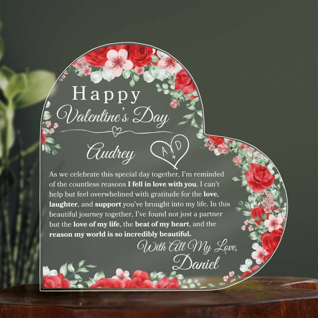 Happy Valentine's Day Personalized Plaque Gift for Wife Valentine's ...