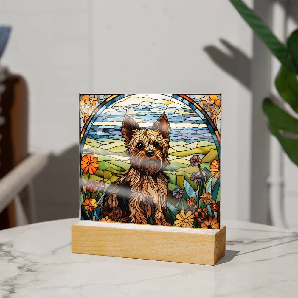 Yorkshire Terrier Faux Stained Glass Acrylic Plaque Decoration for Dog ...