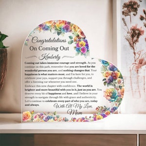 LGBTQ Coming Out Personalized Plaque Gift for Gay Pride Month Gift for ...