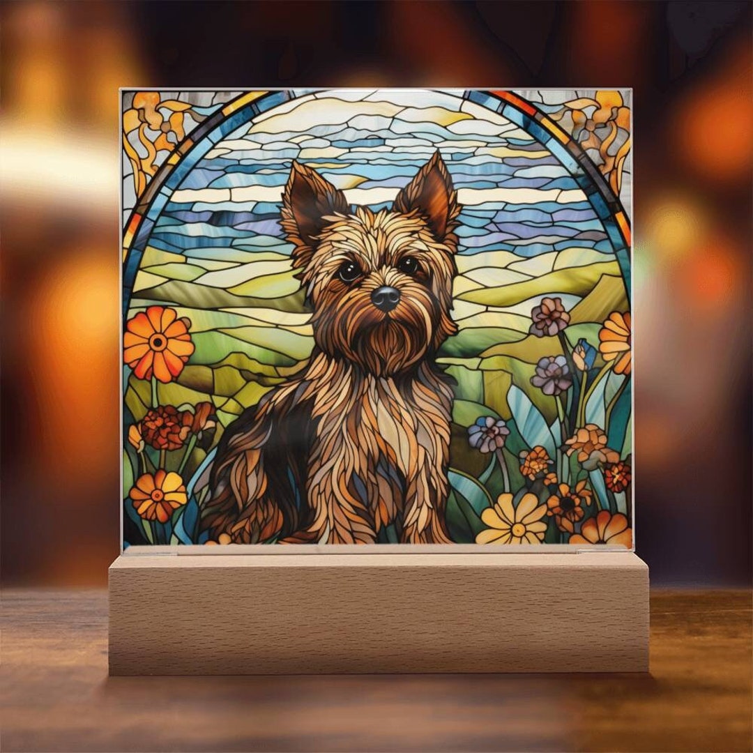 Yorkshire Terrier Faux Stained Glass Acrylic Plaque Decoration for Dog ...
