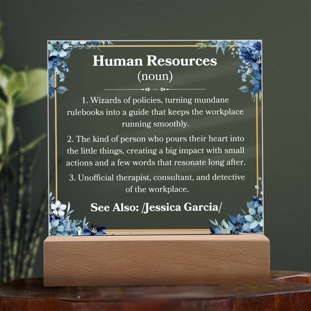 Human Resource Noun Definition Personalized Plaque Gift for HR ...