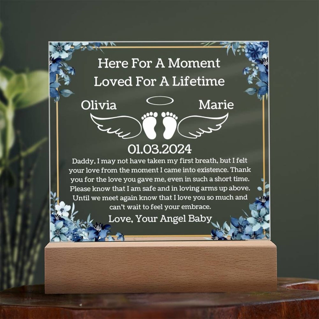 Miscarriage Gift for Dad Personalized Plaque for Memorial Loss of Baby ...