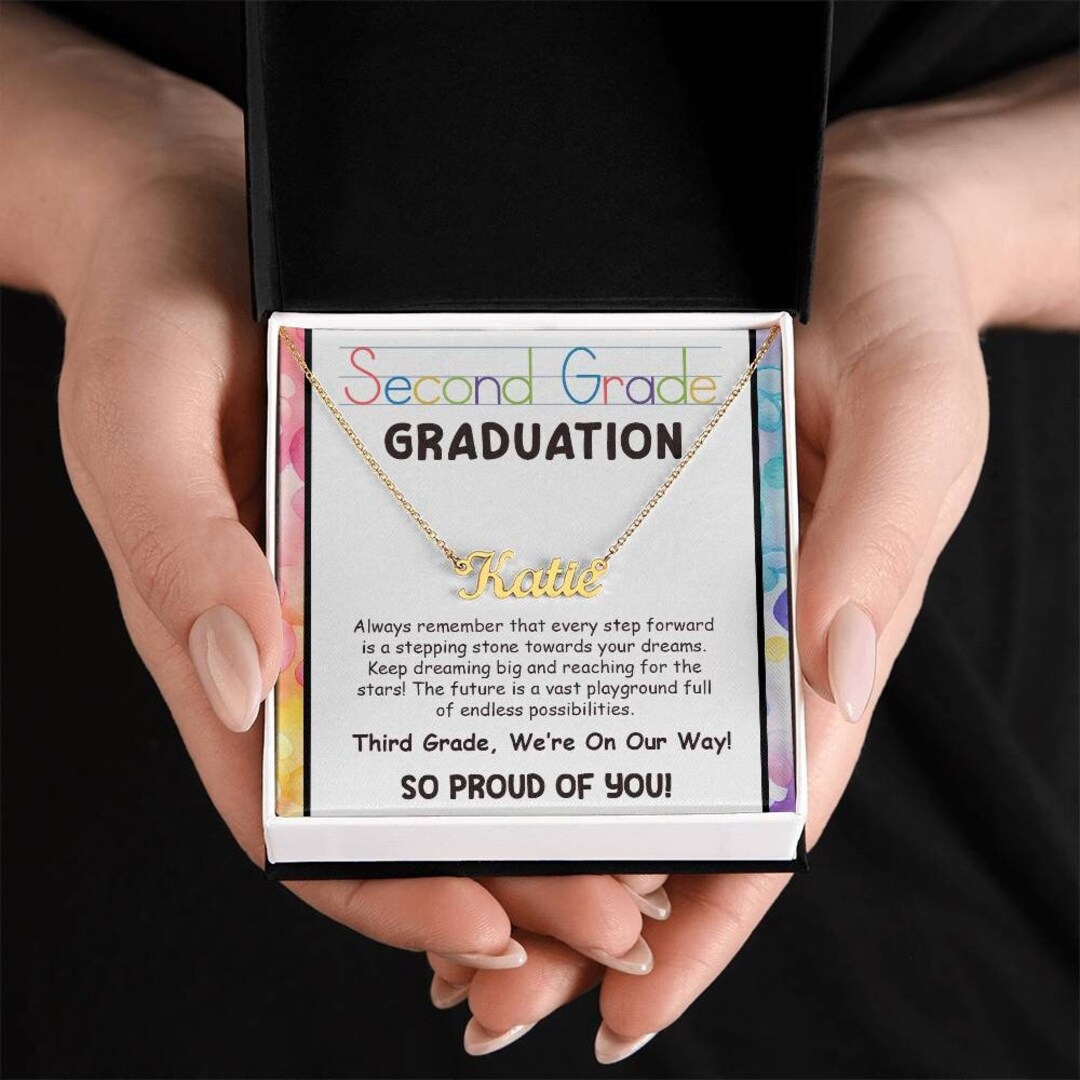 Second Grade Graduation Personalized Name Necklace for 2nd Grade ...