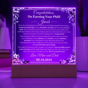 Phd Graduation Personalized Plaque for Phd Graduate Gift for Son ...