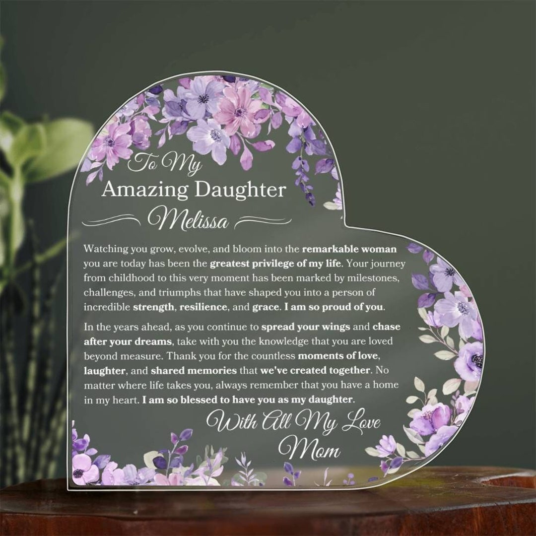 To My Daughter Personalized Plaque for Daughter Gift From Mom to ...