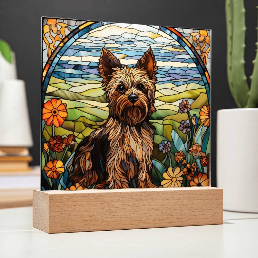 Yorkshire Terrier Faux Stained Glass Acrylic Plaque Decoration for Dog ...