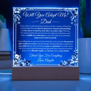 Adoption Proposal Personalized Plaque for Adoptive Father Gift for Step ...