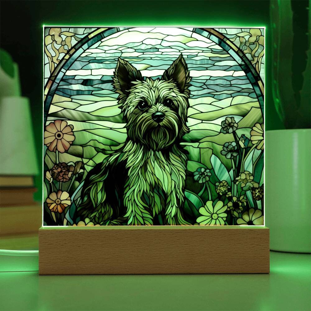 Yorkshire Terrier Faux Stained Glass Acrylic Plaque Decoration for Dog ...