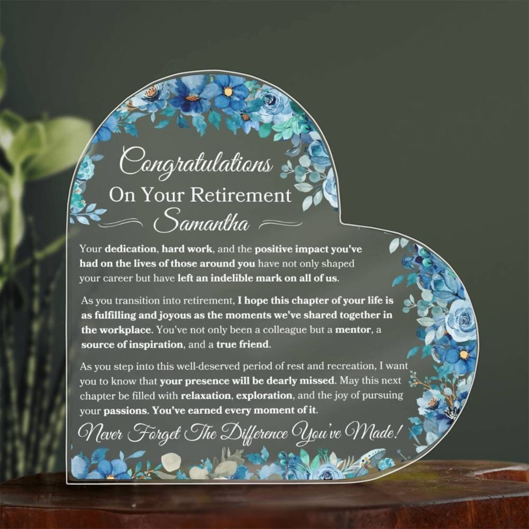 Happy Retirement Personalized Plaque for Coworker Retirement Gift for ...