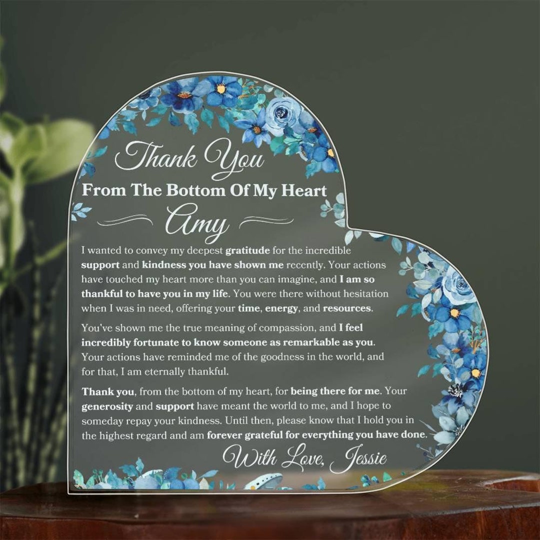 Thank You Gift Personalized Plaque for Appreciation Gift for Family or ...
