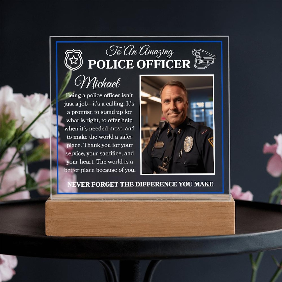Police Officer Personalized Plaque Gift for Police Dad Gift for Law ...