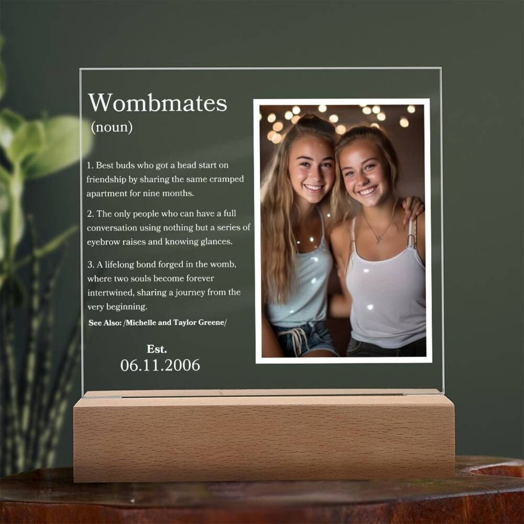 Twin Plaque Gift for Twin Sisters Personalized Acrylic Plaque Gift for ...