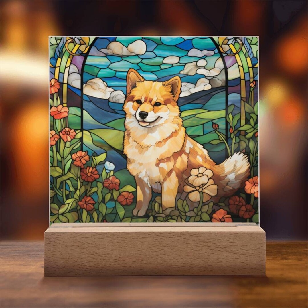 Shiba Inu Faux Stained Glass Acrylic Plaque Gift for Dog Mom Gift for ...