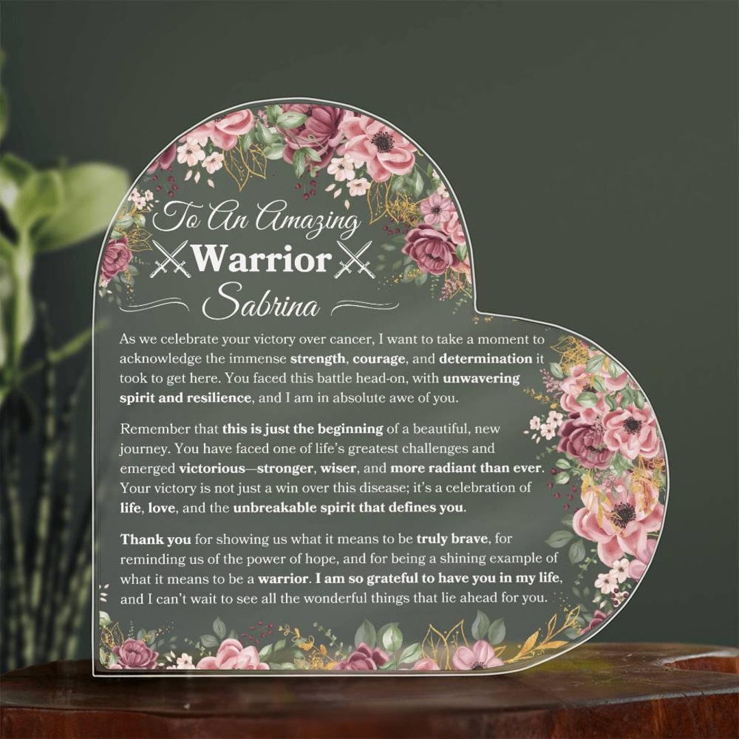 Warrior Personalized Plaque Gift for Cancer Survivor Gift for Beating ...