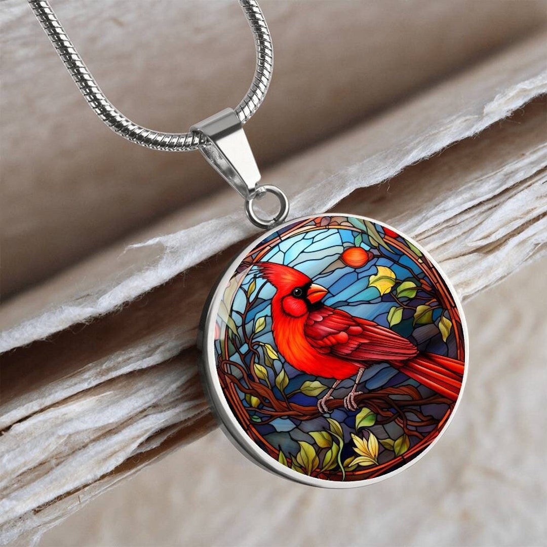 Stained Glass Cardinal Pendant Gift for Memorial Gift Personalized ...
