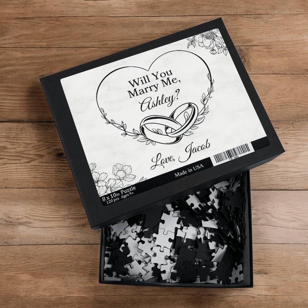 Marriage Proposal Personalized Puzzle Gift for New Fiancée Engagement ...