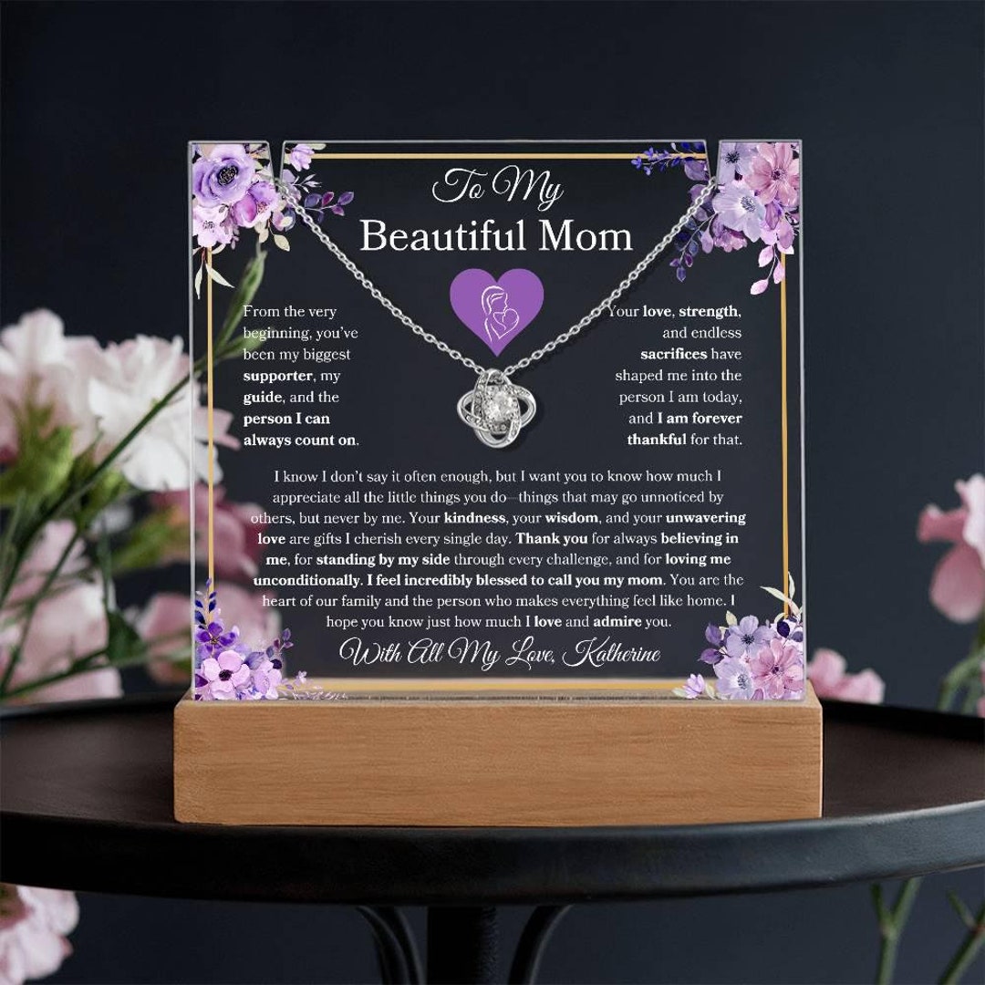 To My Mom Gift From Daughter to Mom Personalized Plaque/necklace for ...