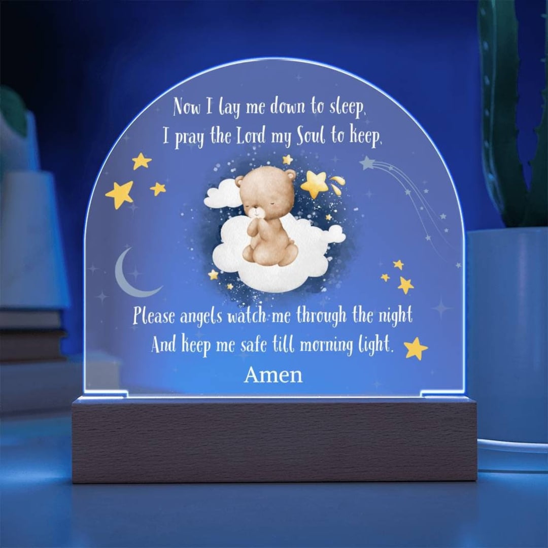 Now I Lay Me Down to Sleep Children's Prayer Dome LED Plaque for Kids ...