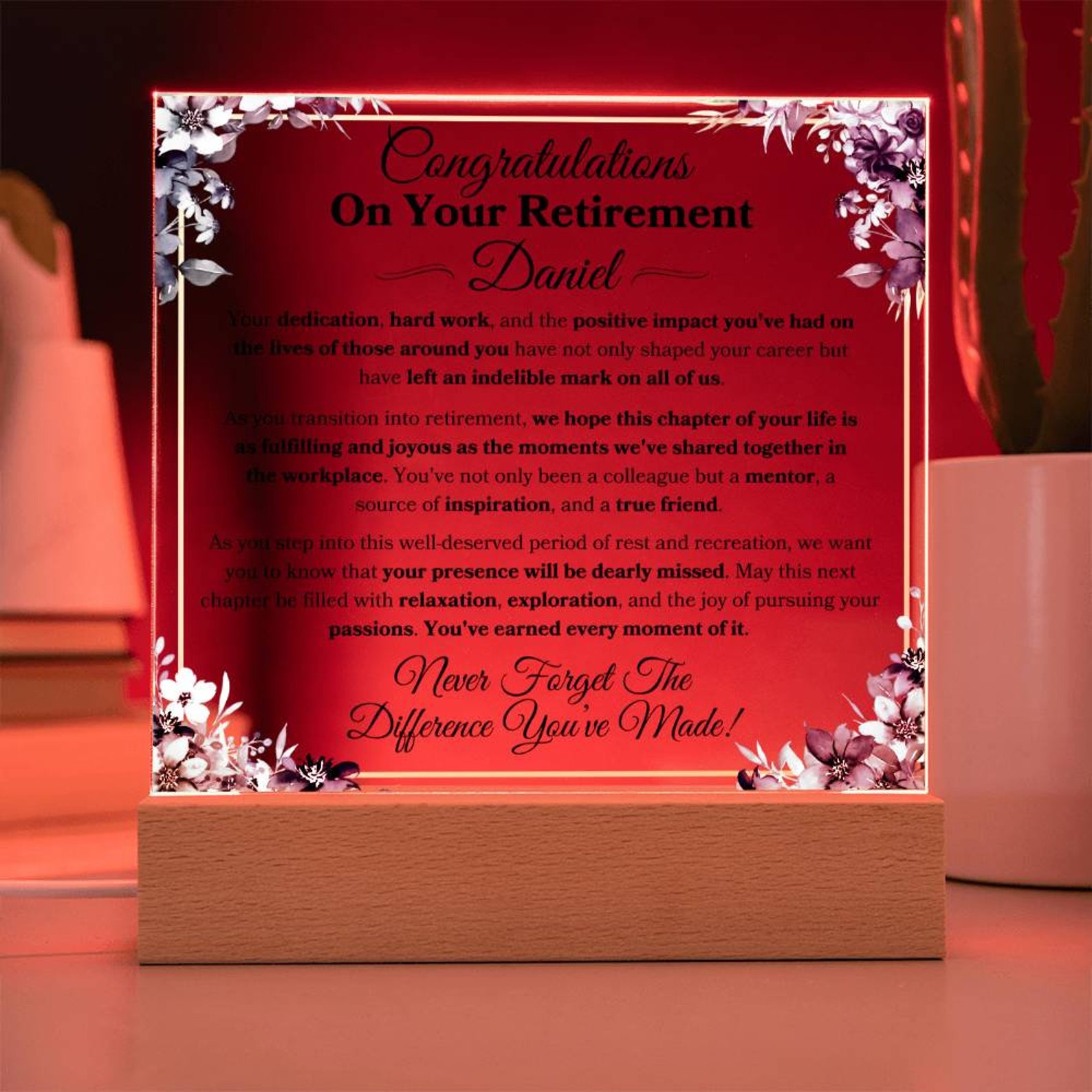 Happy Retirement Personalized Plaque Gift for Retiree Gift for Work ...