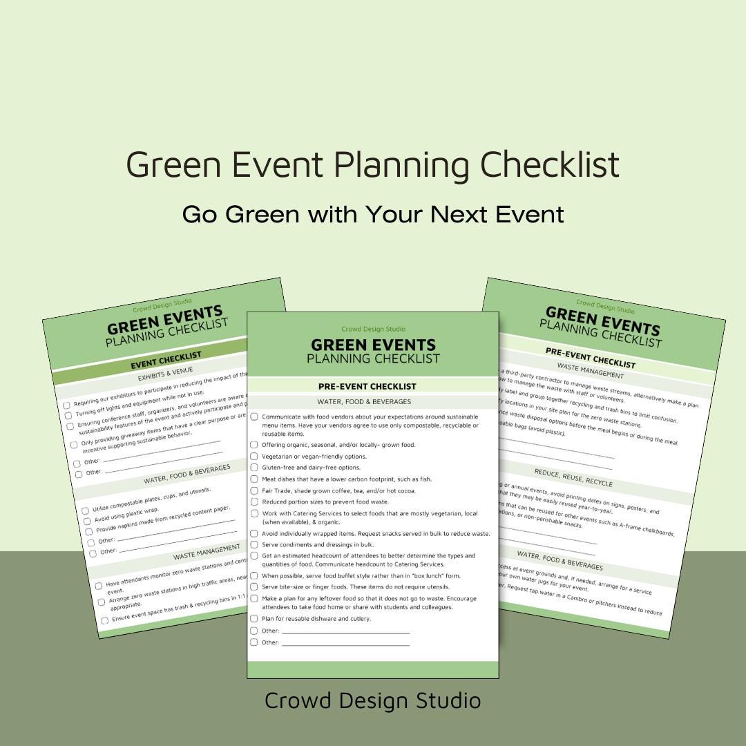 Green Events Planning Checklist | Sustainable Event Planner PDF | Eco ...