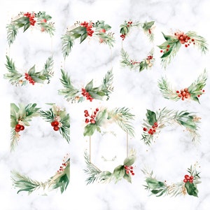 20 PNG Watercolor Christmas Frames Clipart, Christmas Border Clipart ...