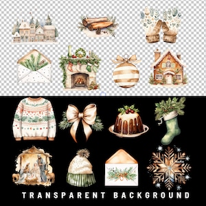 54 PNG Christmas Clipart Bundle, Christmas Clipart PNG, Christmas ...
