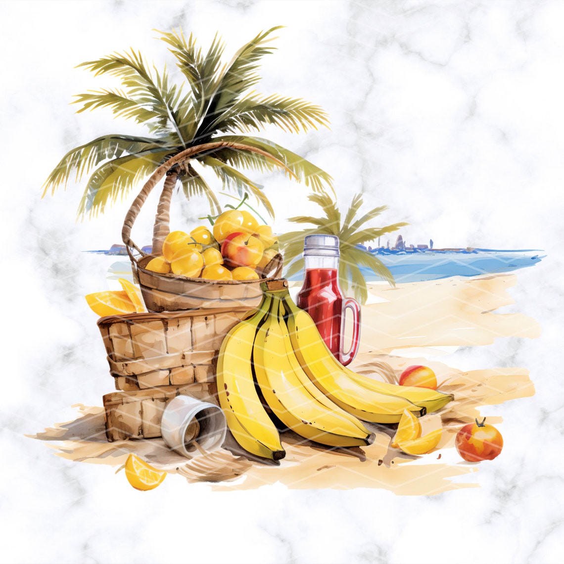 Banana Clipart, Watercolor Banana Clipart, Banana PNG, Banana Clipart ...