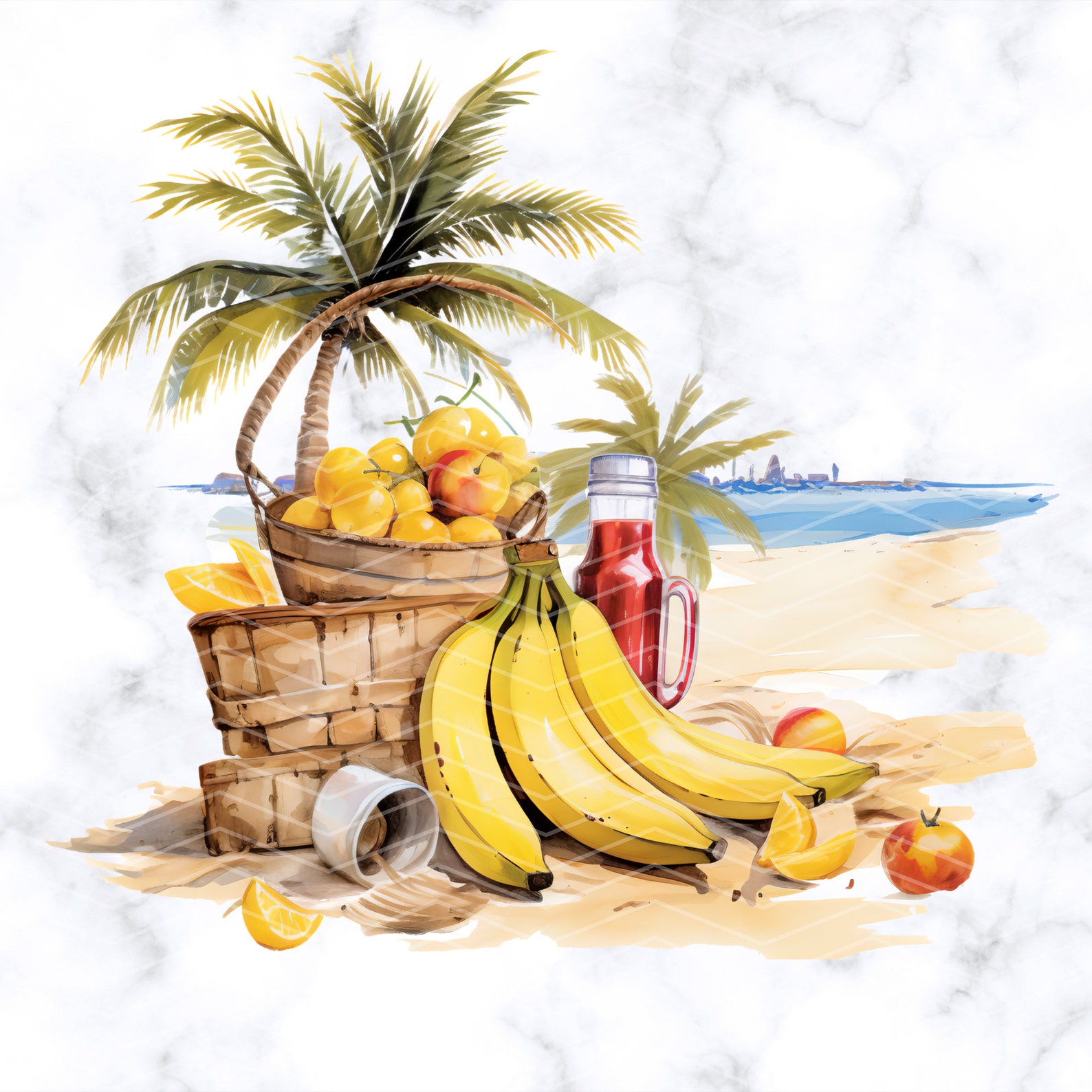 Banana Clipart, Watercolor Banana Clipart, Banana PNG, Banana Clipart ...