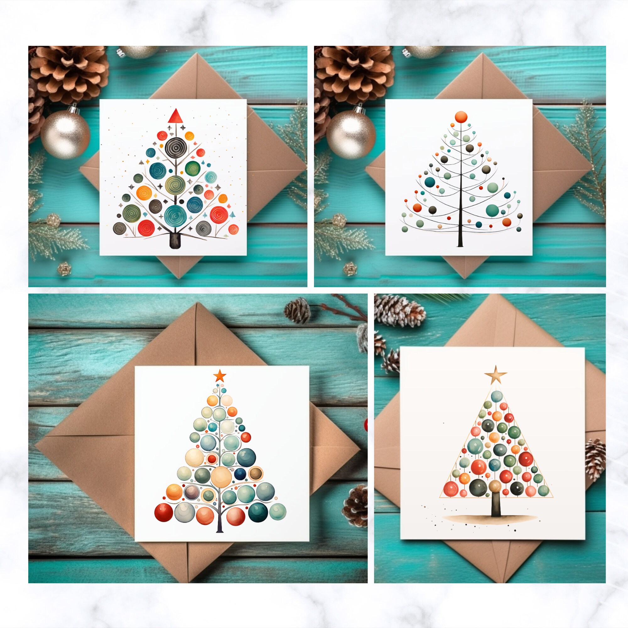 7 PNG Geometric Christmas Tree Clipart, Vintage Christmas Tree ...